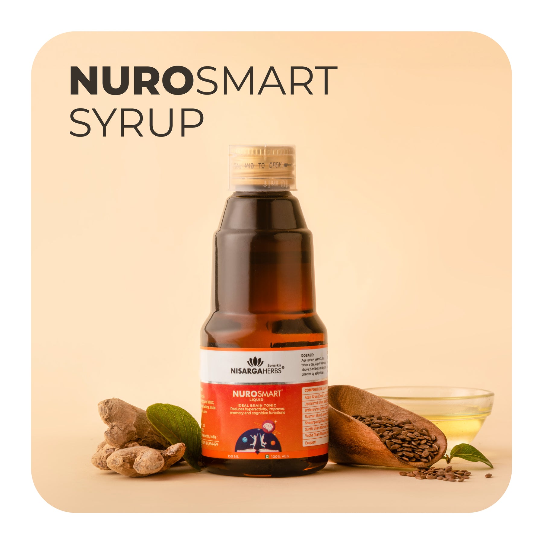 Buy Nurosmart Brain Booster Syrup for Kids | Ayurvedic Memory Tonic ...